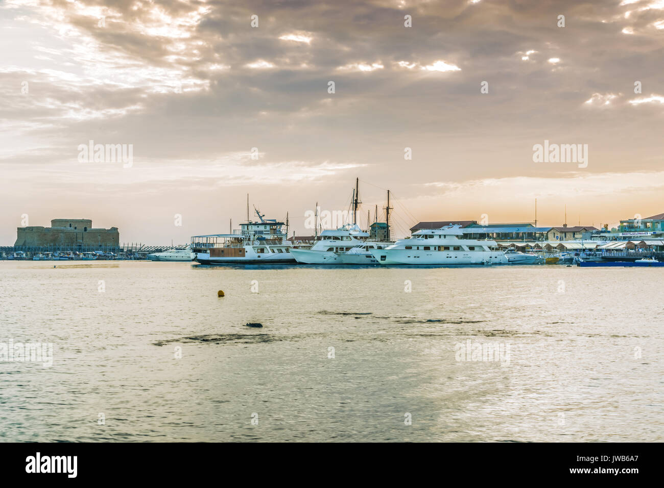 Paphos harbour sunset hi-res stock photography and images - Alamy