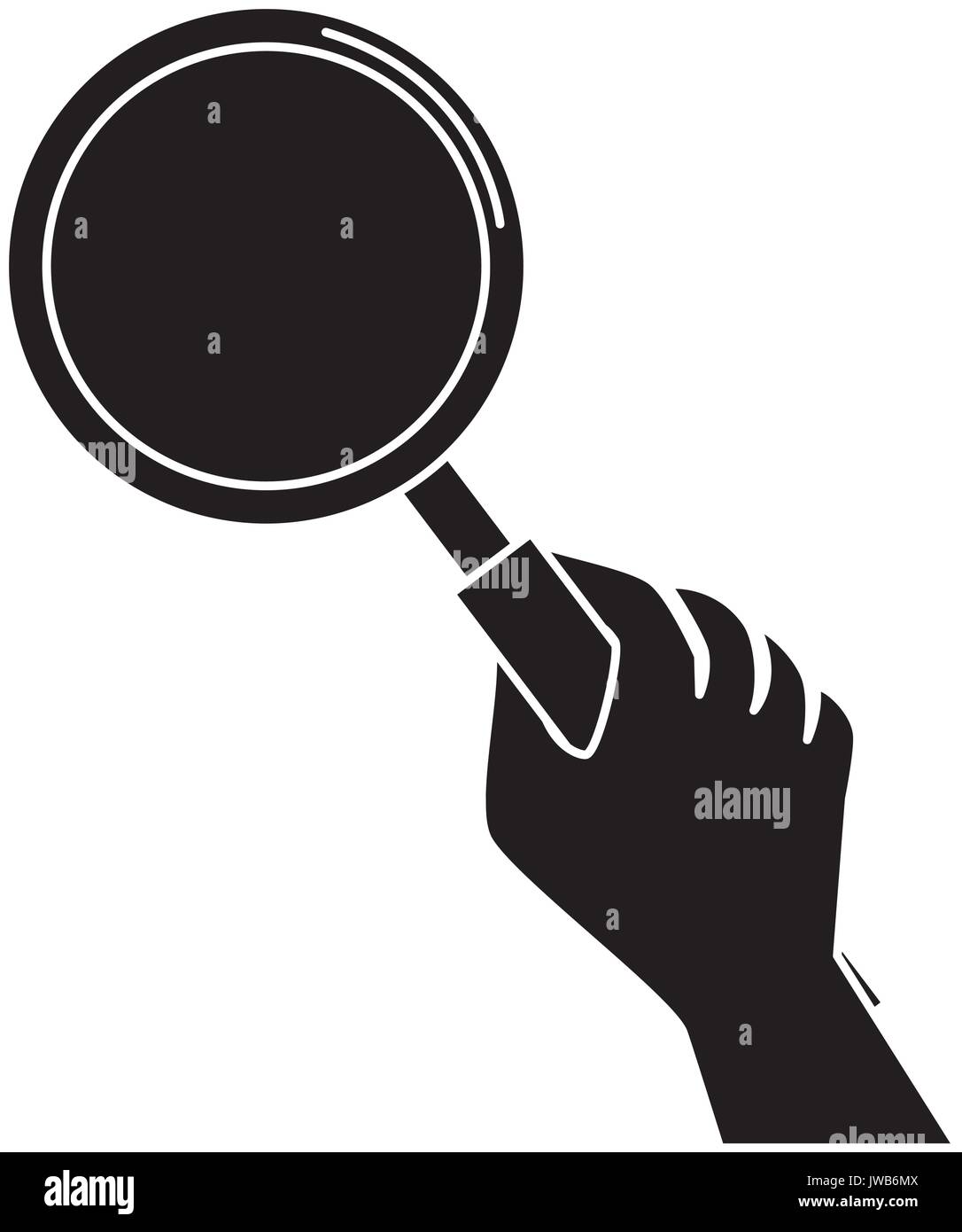 hand human with magnifying glass isolated icon vector illustration ...
