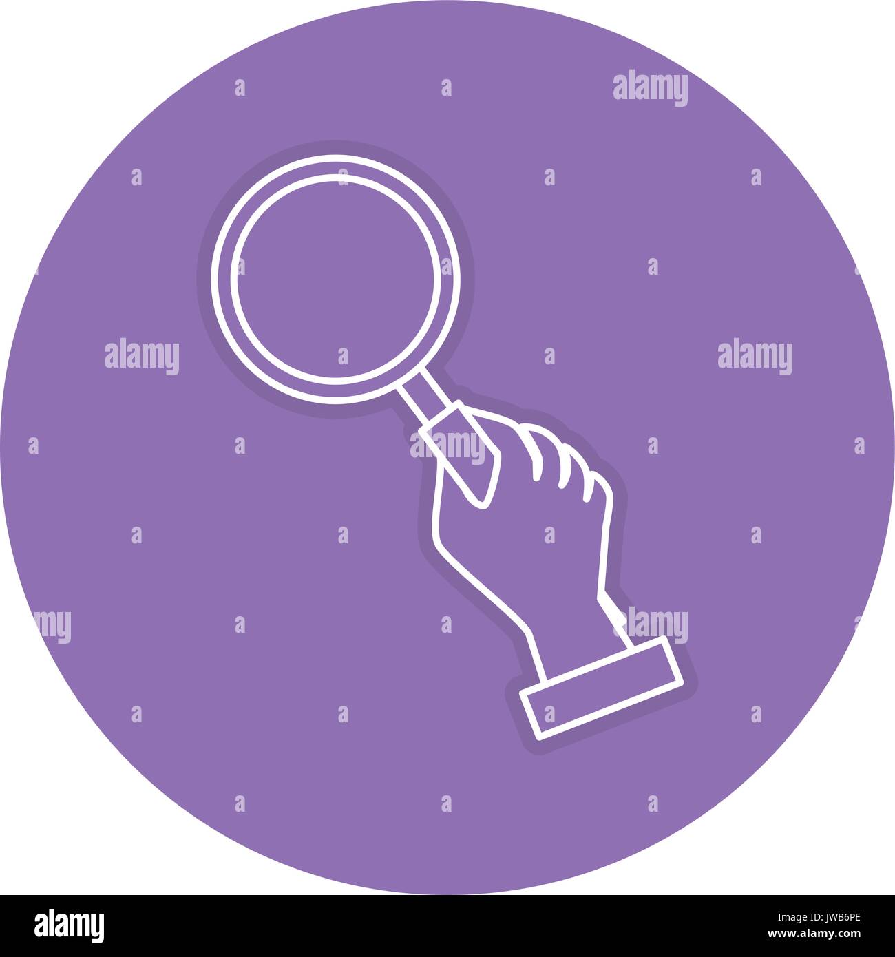 hand human with magnifying glass isolated icon vector illustration ...