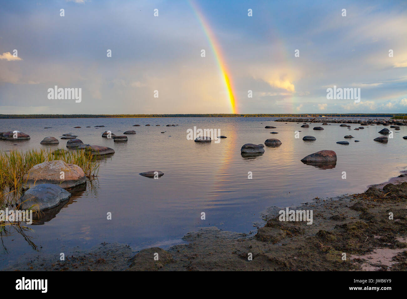 Sea yacht beach rainbow hi-res stock photography and images - Alamy