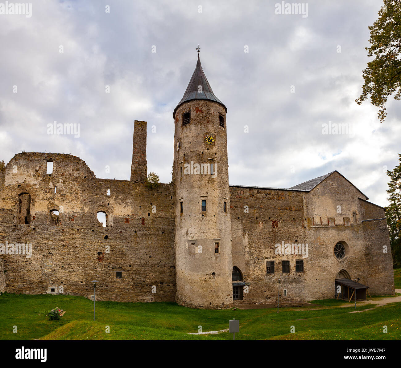 Ruins of the medieval episcopal castle of Haapsalu, Estonia Stock Photo ...