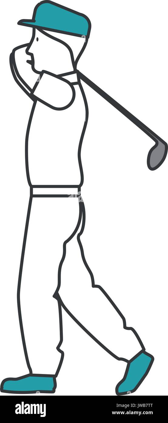 golfer playing avatar character vector illustration design Stock Vector ...