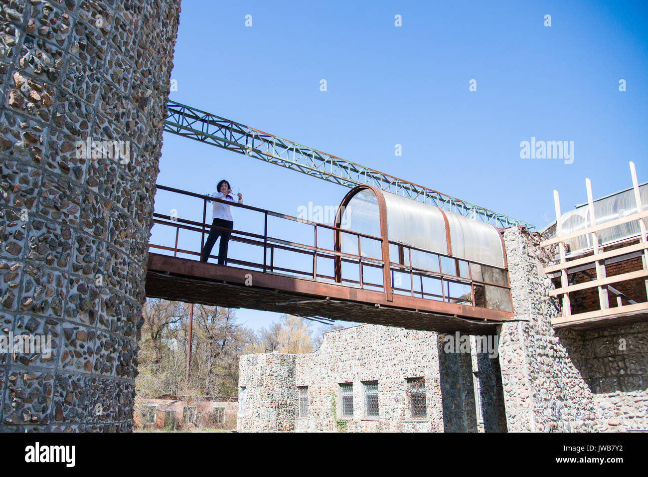Cute woman on the walk Stock Photo - Alamy