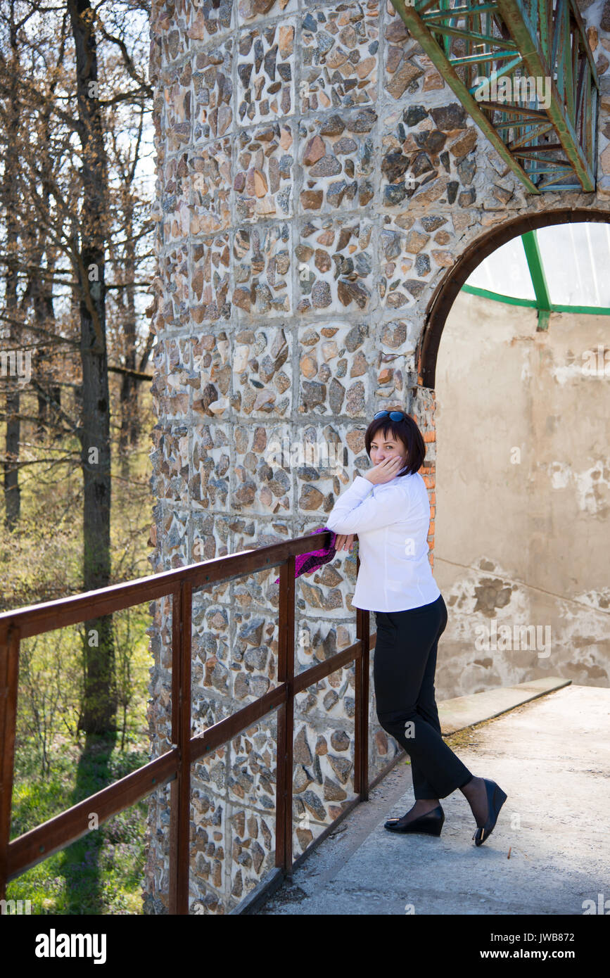 Cute woman on the walk Stock Photo - Alamy
