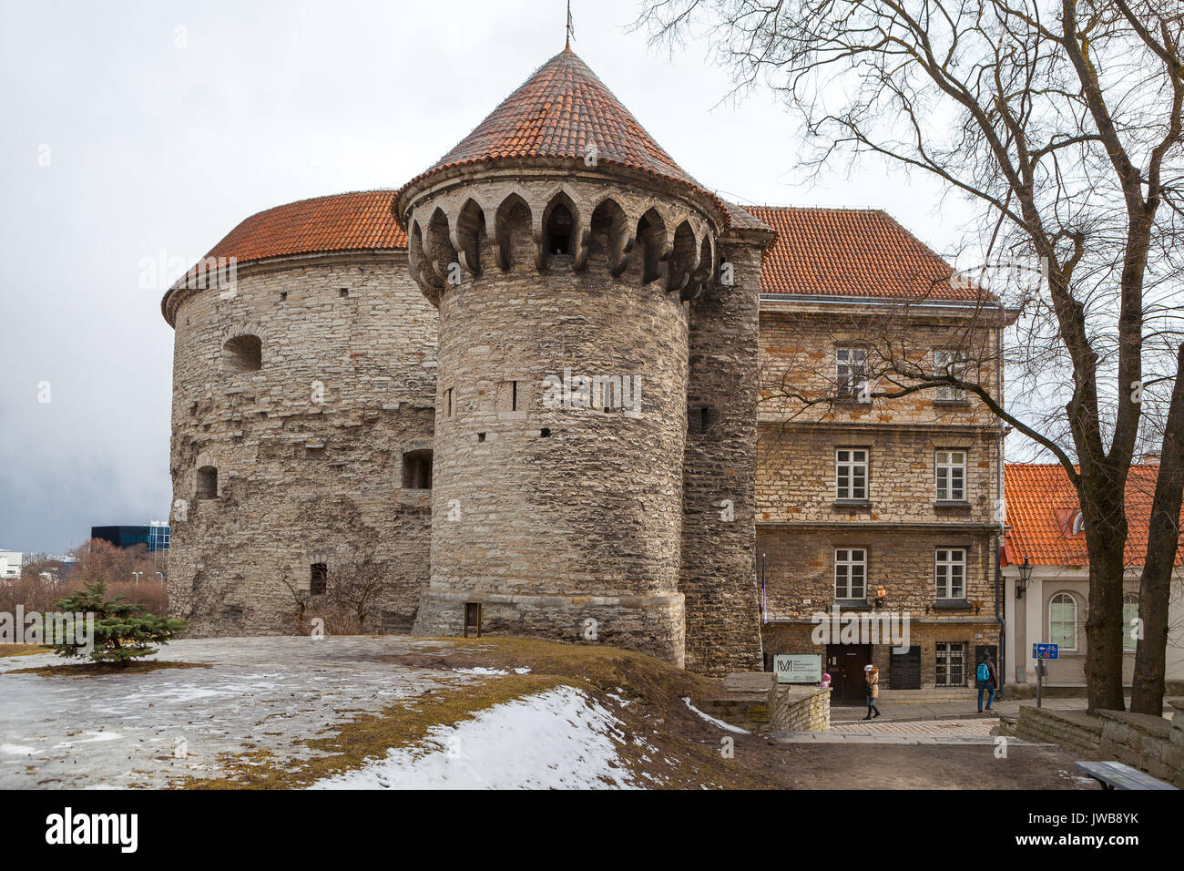 TALLINN, ESTONIA - 20 FEB 2016: Fat Margaret Tower and Marine Gates ...