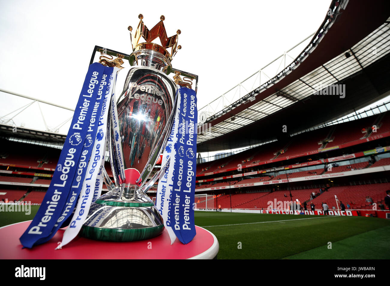 The Premier League trophy on display before the Premier League match at ...