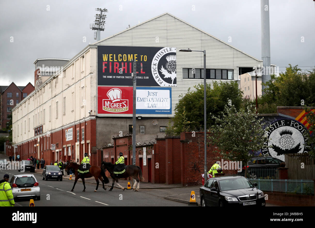 A general view of Firhill Stadium before the Ladbrokes Scottish ...