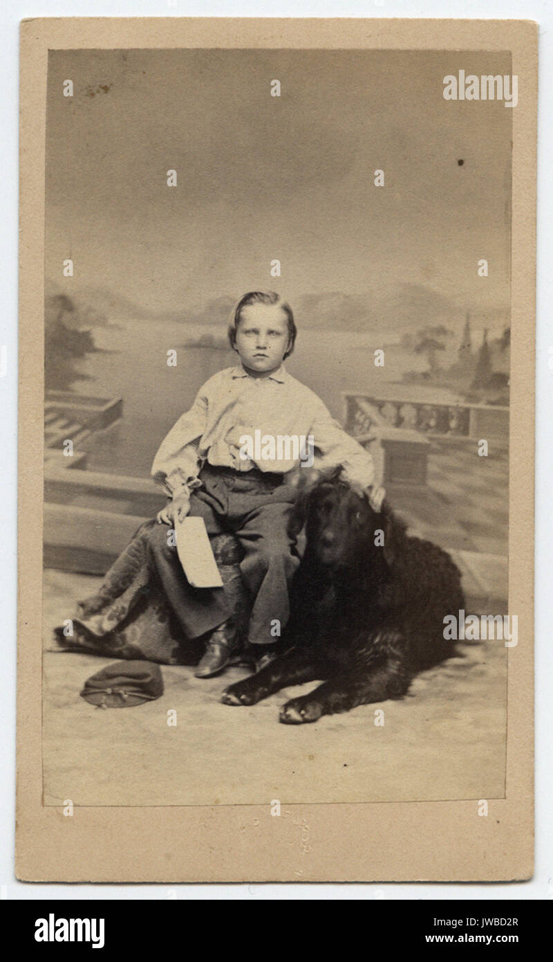 Boy with a dog - Civil War Photographs Stock Photo - Alamy