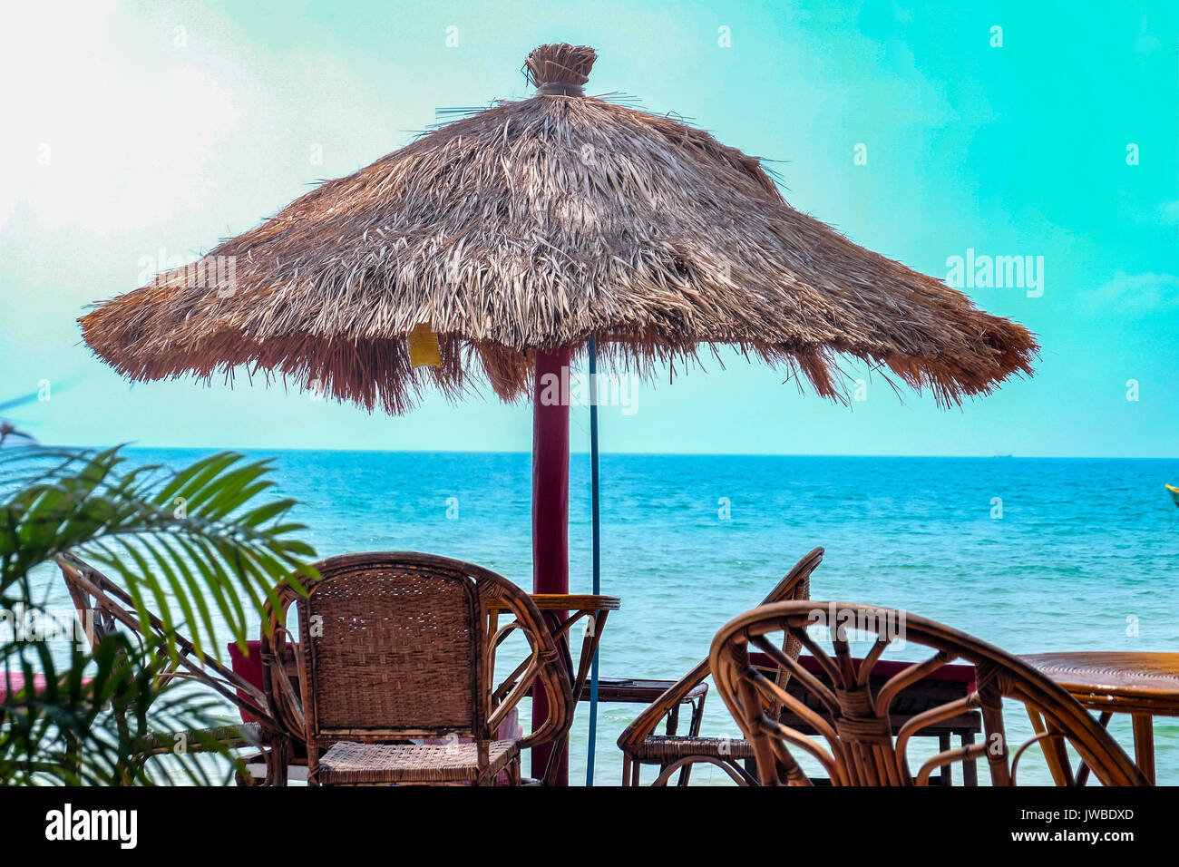 Tropical beach front Stock Photo - Alamy