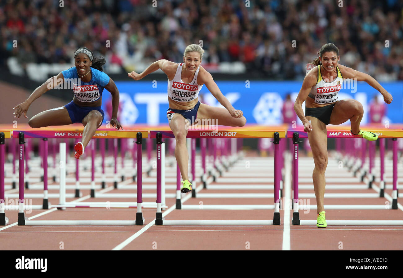 USA's Kendra Harrison, Norway's Isabelle Pedersen and Germany's Pamela ...