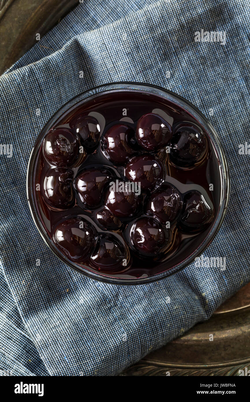 Fancy Dark Maraschino Cocktail Cherries in a Bowl Stock Photo - Alamy