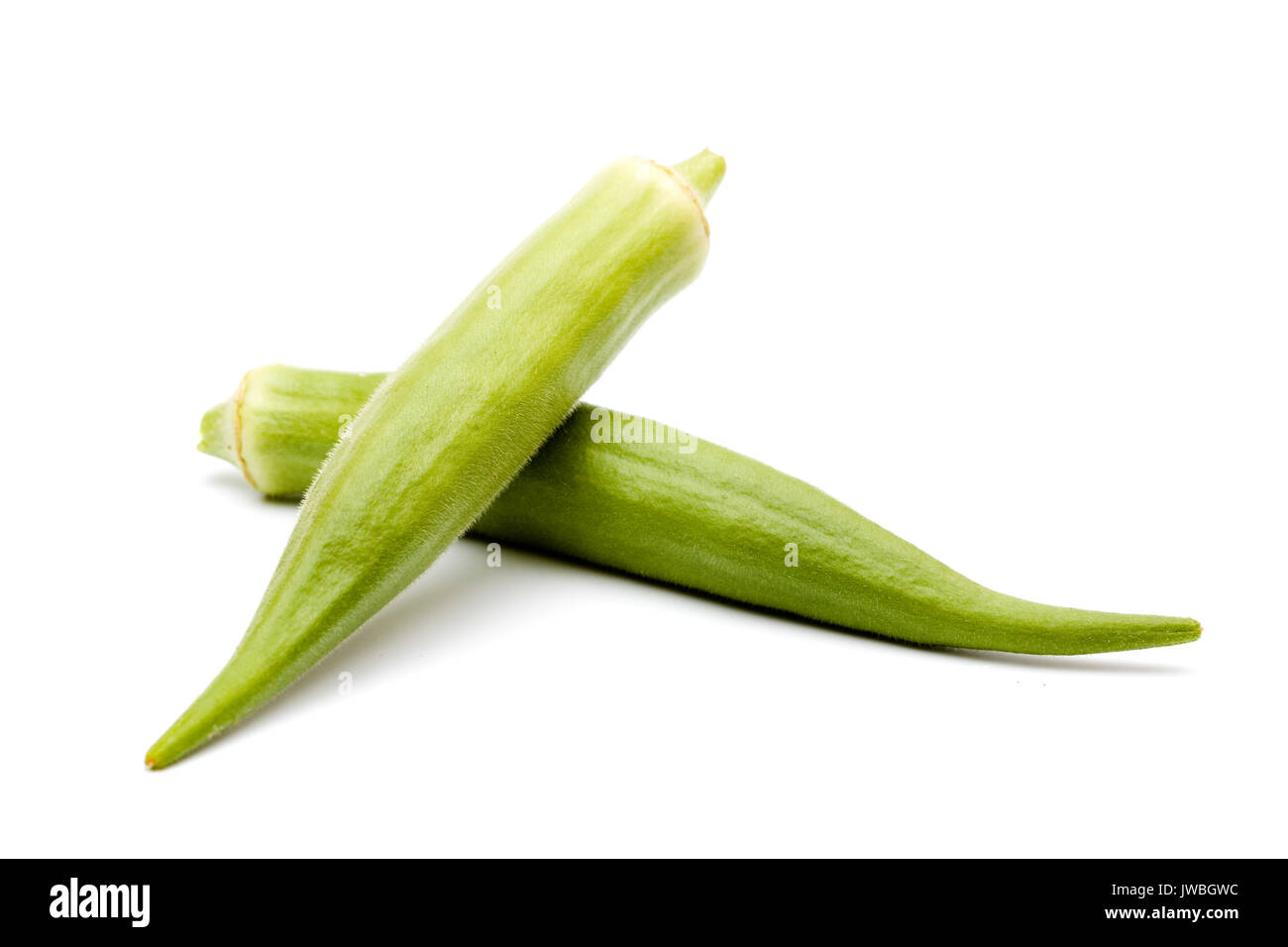 Fresh Green Okra Pods from the Garden Stock Photo - Alamy