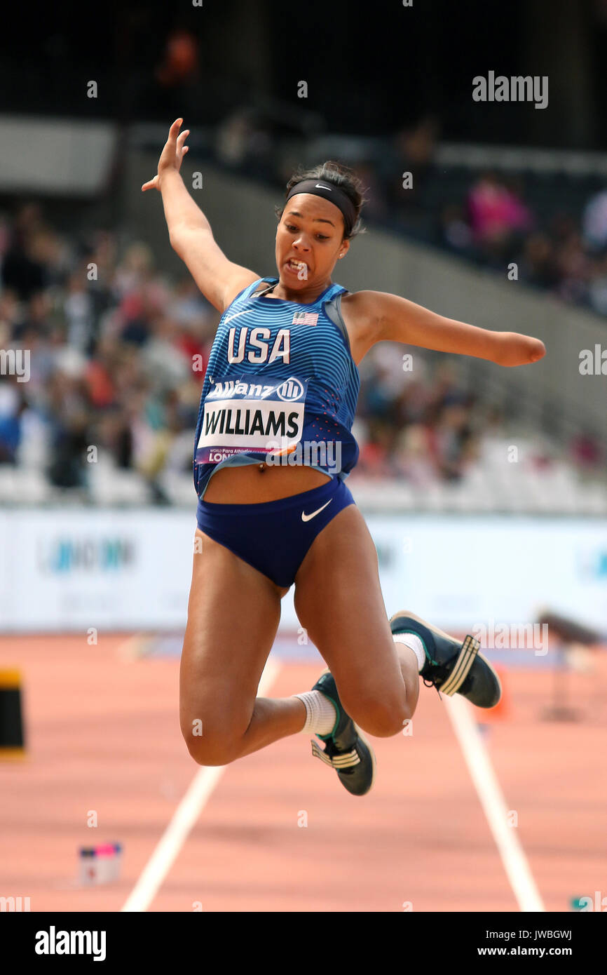 Taleah WILLIAMS of the USA jumps for gold in the Women's Long Jump T47 ...