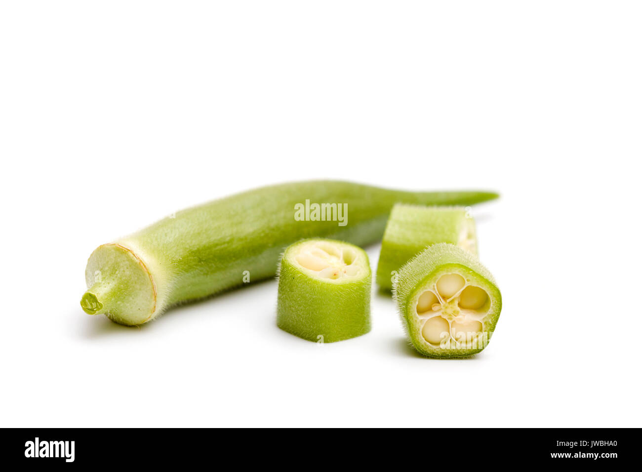 Fresh Green Okra Pods from the Garden Stock Photo - Alamy