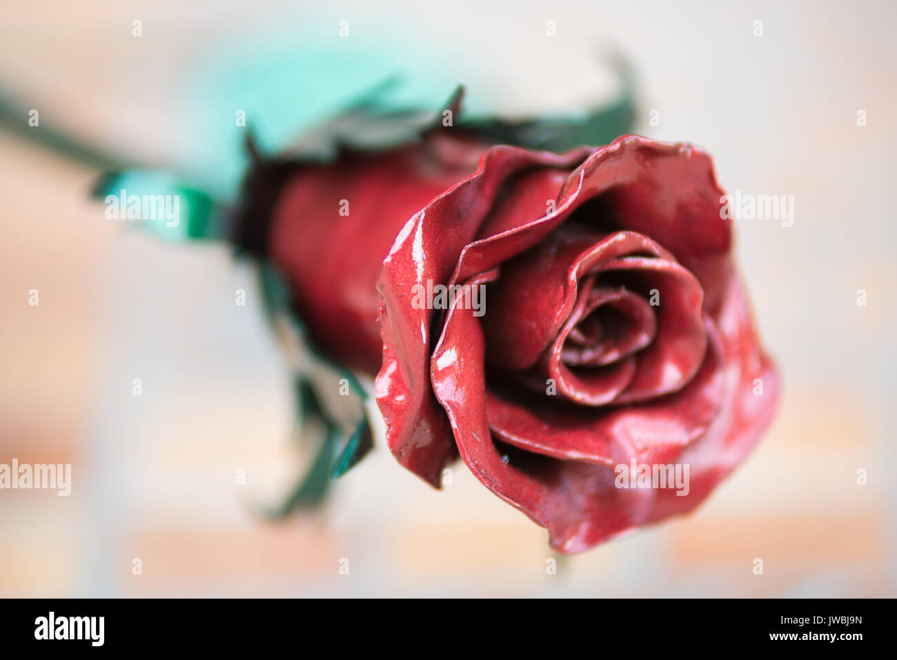 Beautiful handmade wrought iron rose from Russia Stock Photo - Alamy