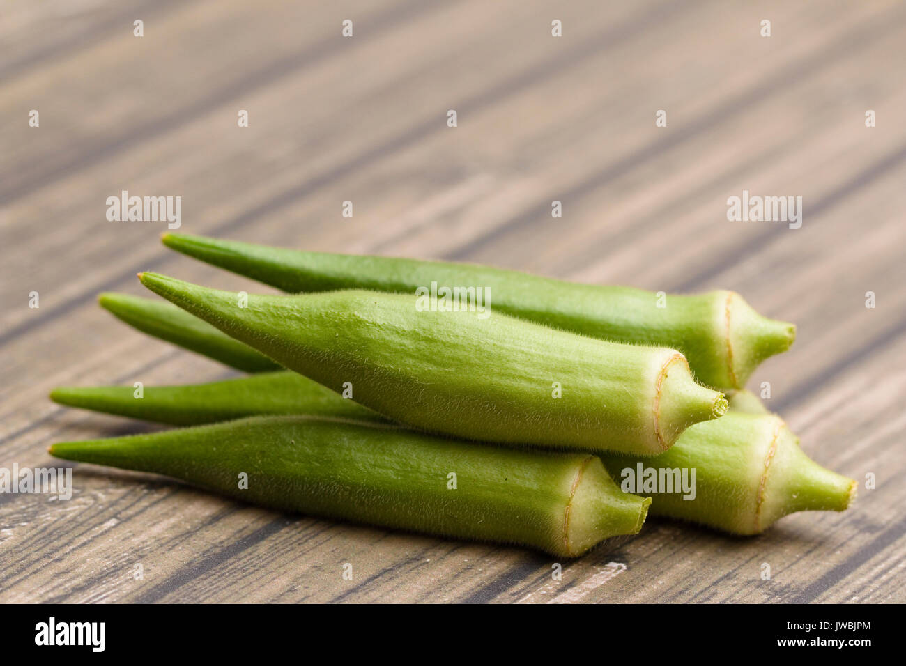 Fresh Green Okra Pods from the Garden Stock Photo - Alamy