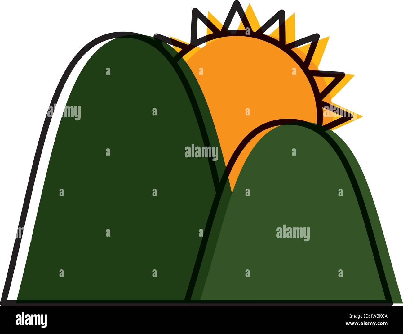 mountains and sun icon Stock Vector Image & Art - Alamy