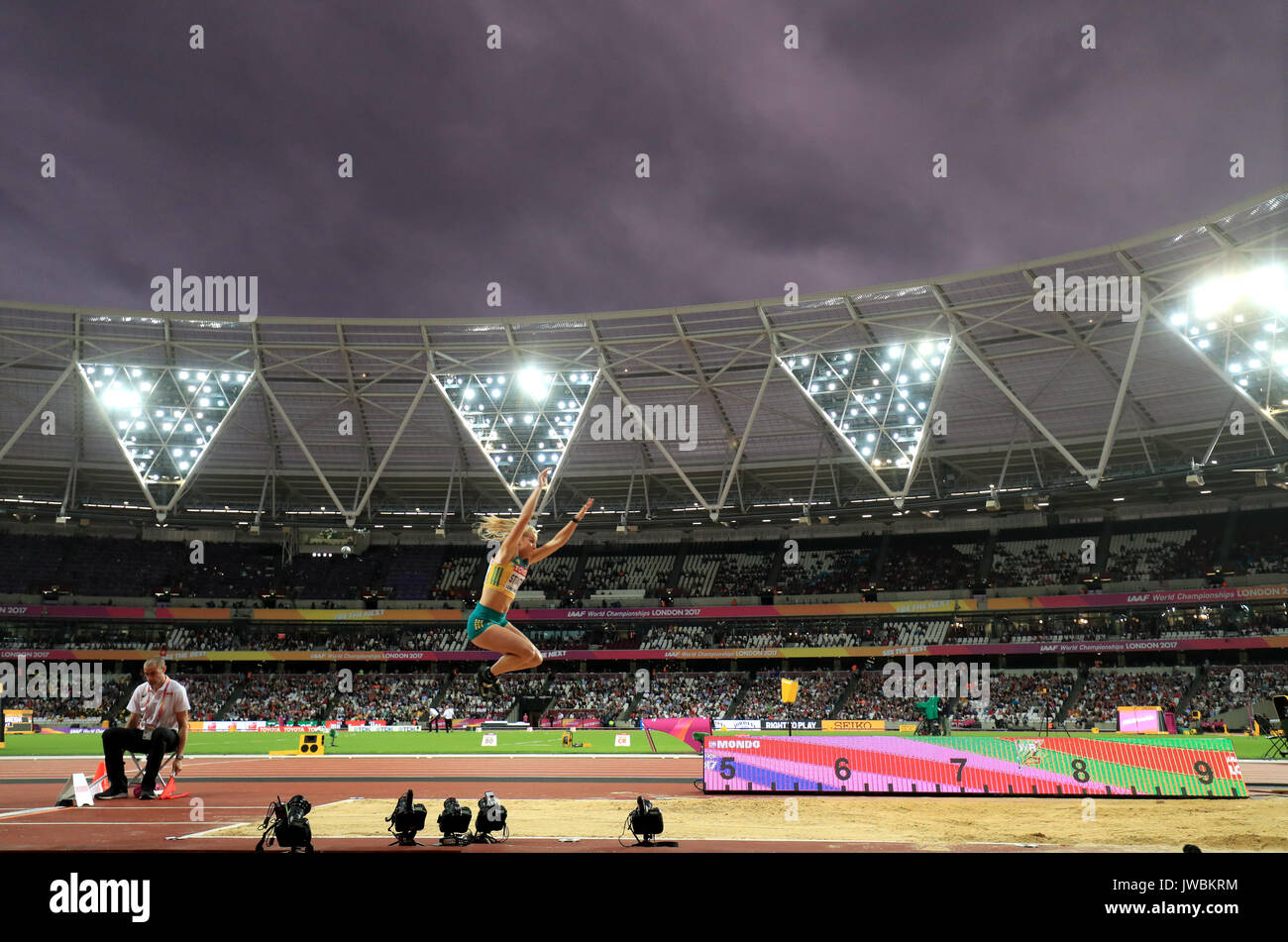 Australia's Brooke Stratton in action in the Women's Long Jump final ...