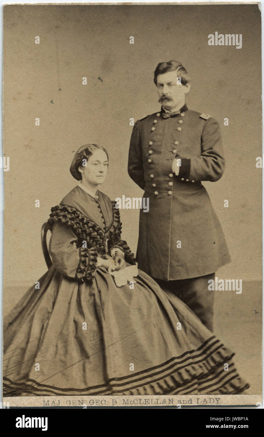 Maj. Gen. Geo. B. McClellan and lady - Civil War Photographs Stock ...