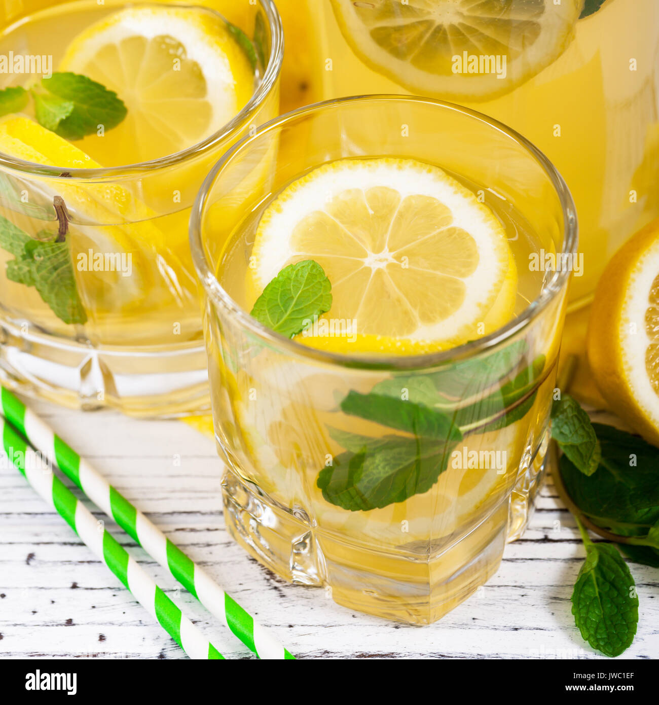 Lemonade Drink with Lemon Juice Stock Photo - Alamy
