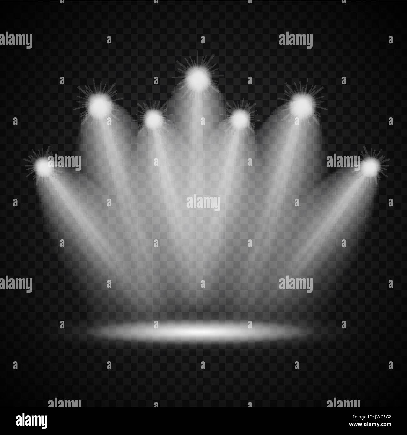 Realistic Bright Projectors Lighting Lamp with Spotlights Lighting Effects with Transparency ...