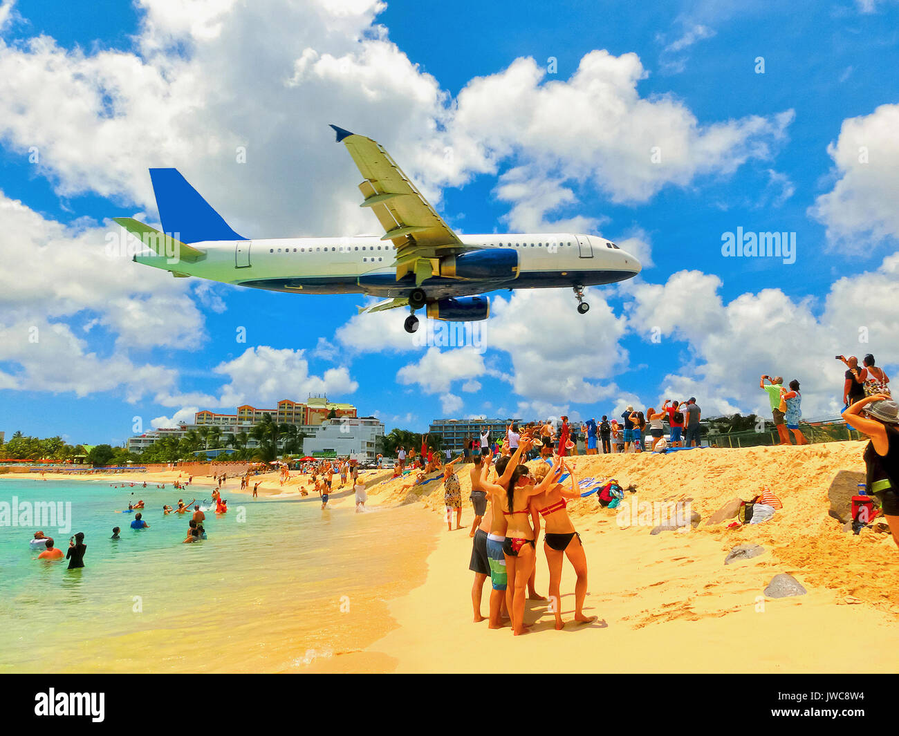 The beach at Maho Bay Stock Photo - Alamy