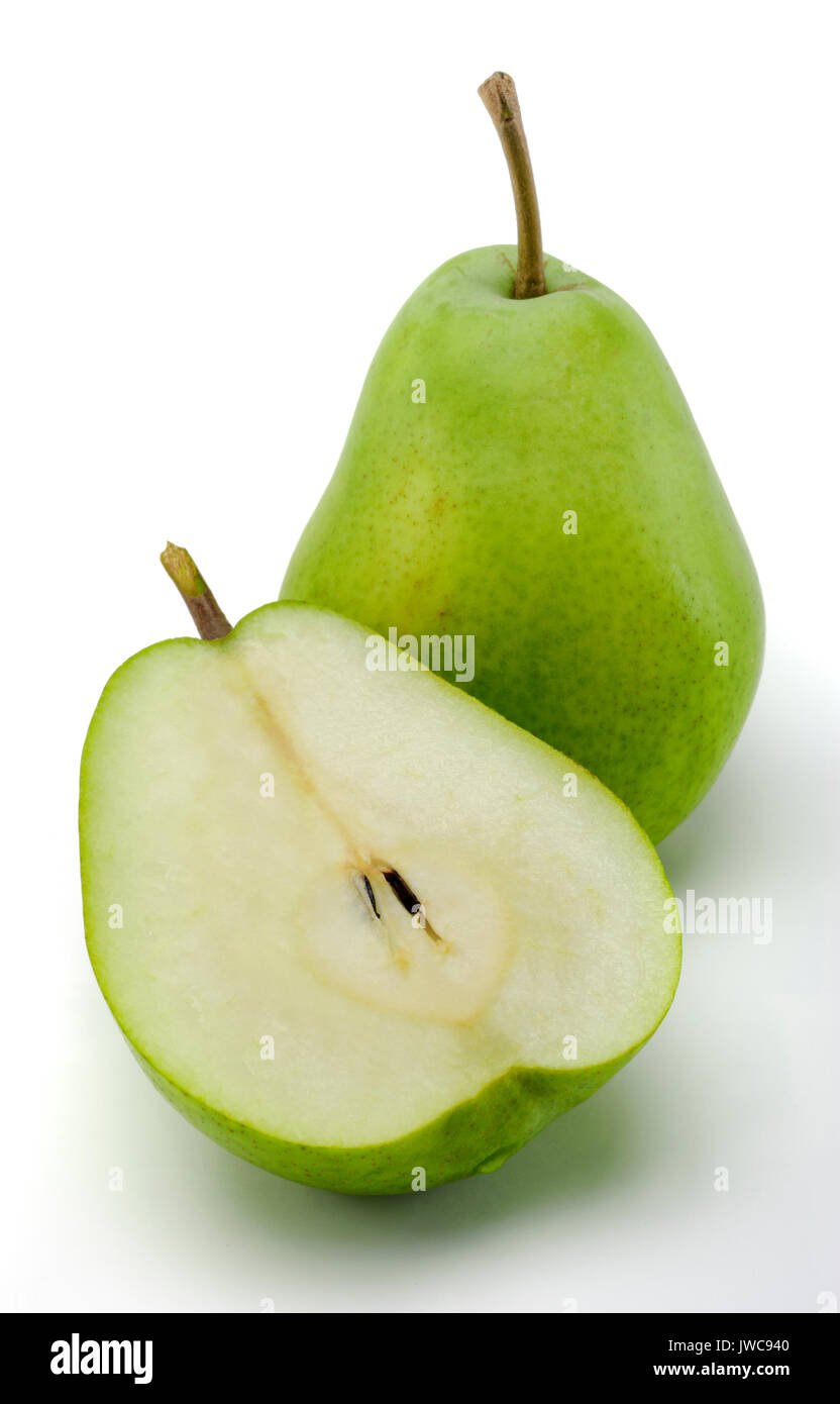 sliced pear isolated over white background Stock Photo - Alamy