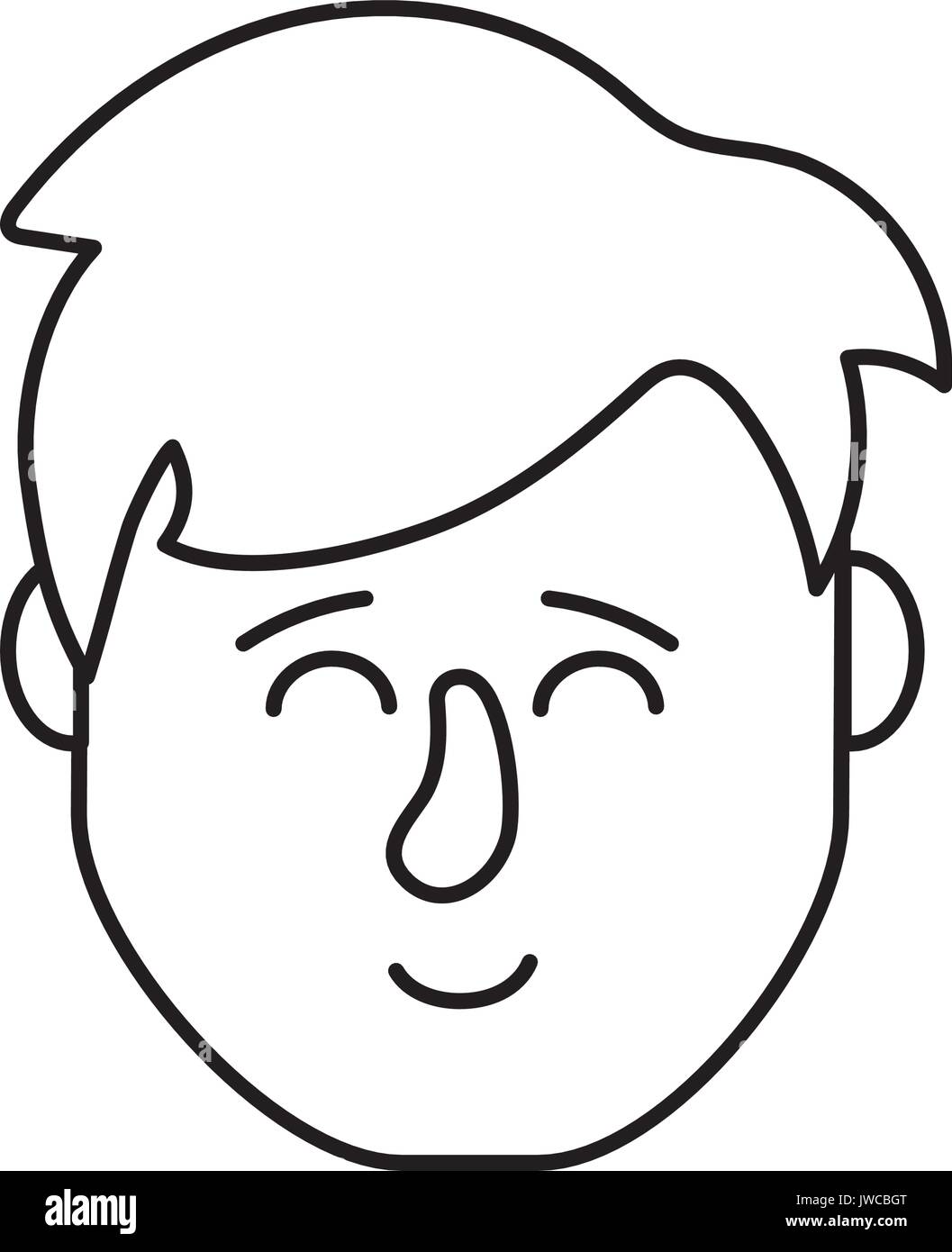 line avatar man head with hairstyle design Stock Vector Image & Art - Alamy