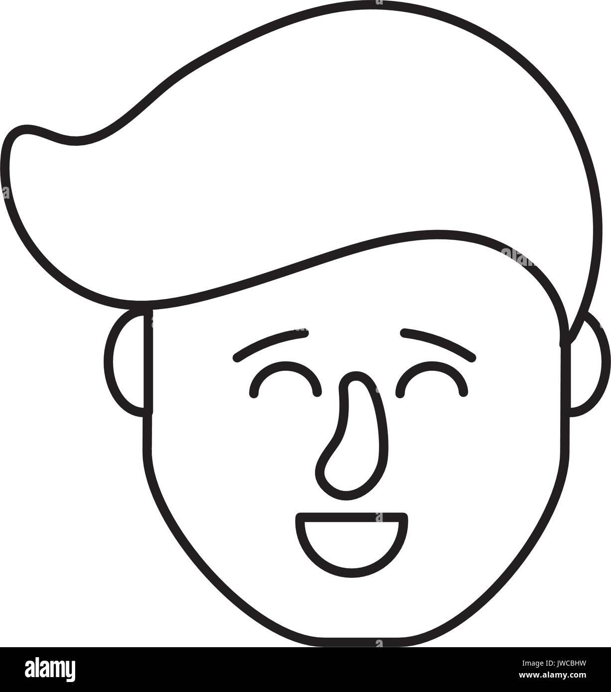 line avatar man head with hairstyle design Stock Vector Image & Art - Alamy