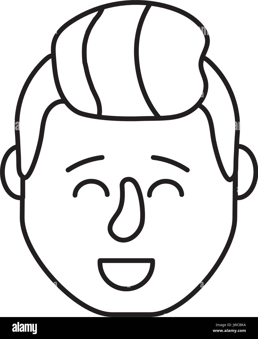 line avatar man head with hairstyle design Stock Vector Image & Art - Alamy