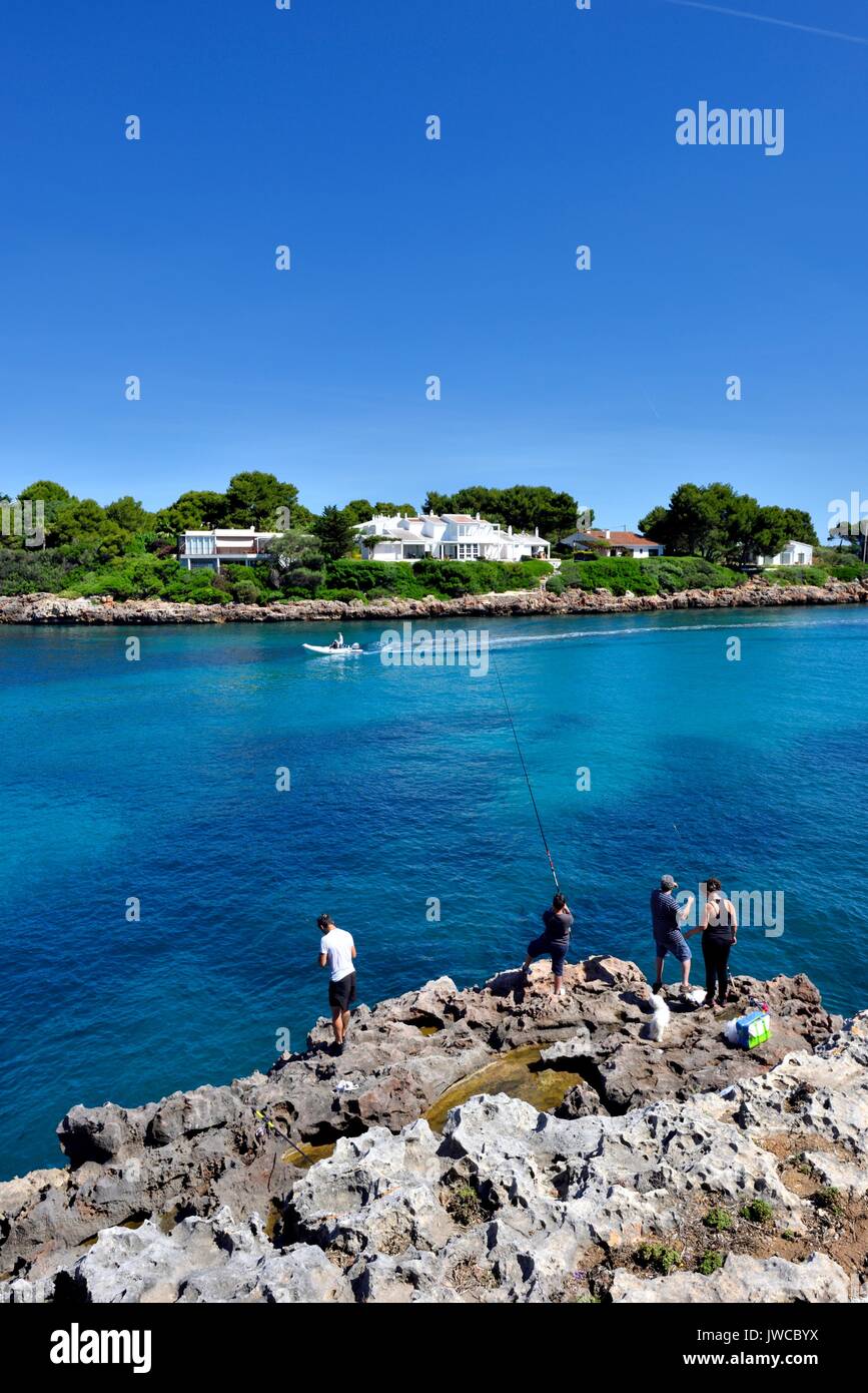 People sea fishing Ciutadella menorca Minorca Stock Photo - Alamy