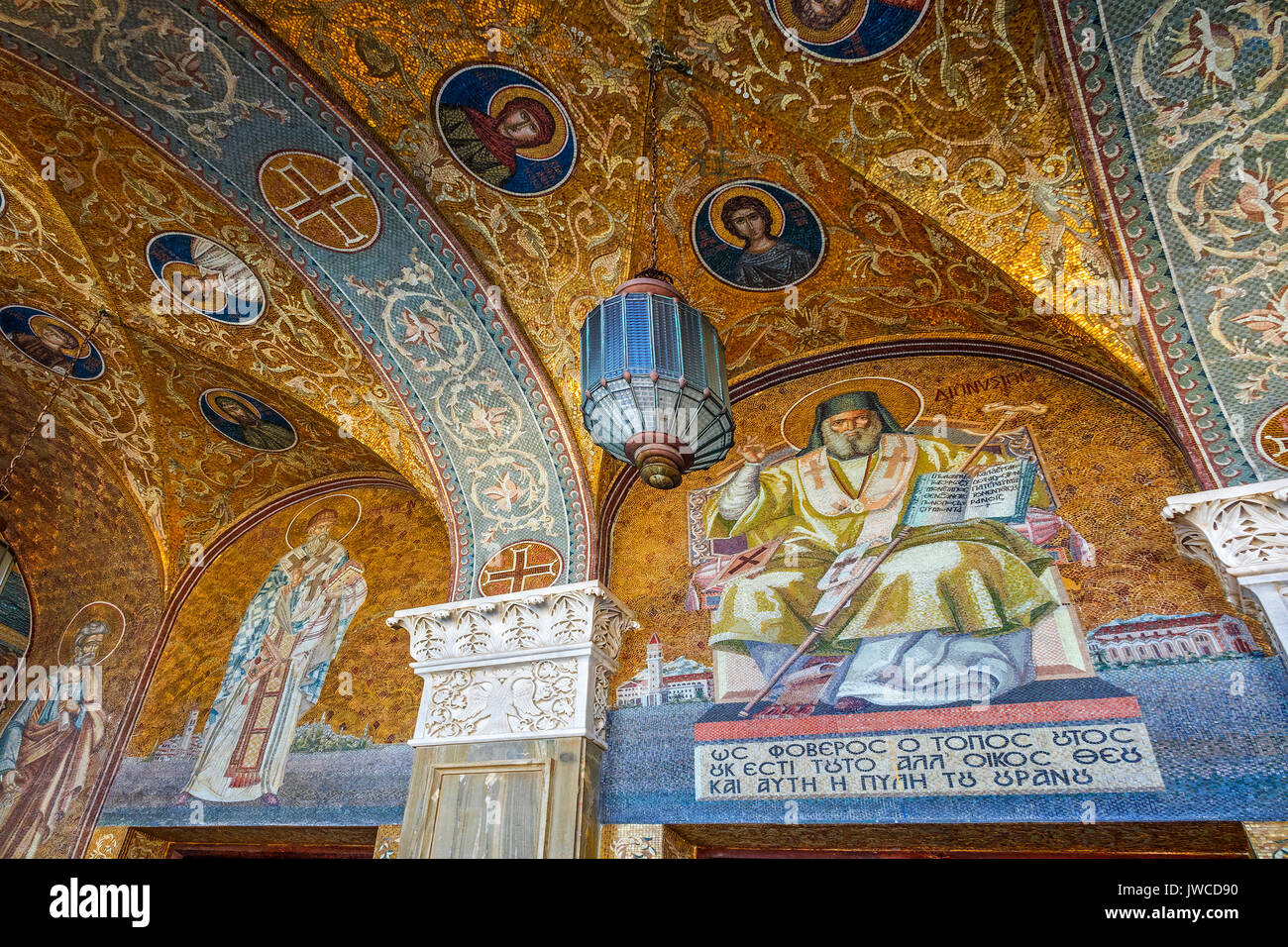 Murals At The Agios Dionysios Cathedral, Zakynthos,Greece Stock Photo ...
