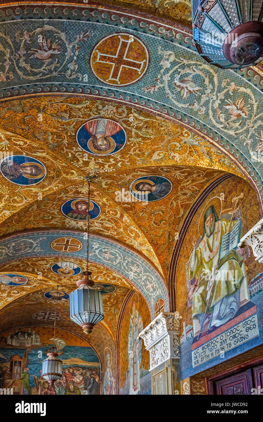 Murals At The Agios Dionysios Cathedral, Zakynthos,Greece Stock Photo ...