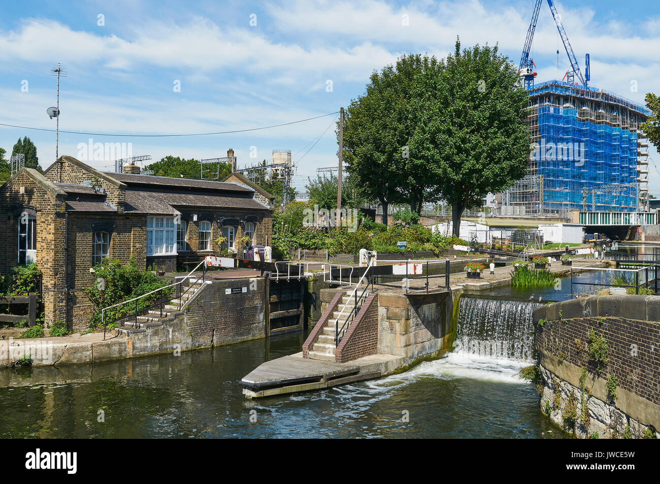St Pancras Lock on the Regents Canal, at King's Cross, London UK, with ...
