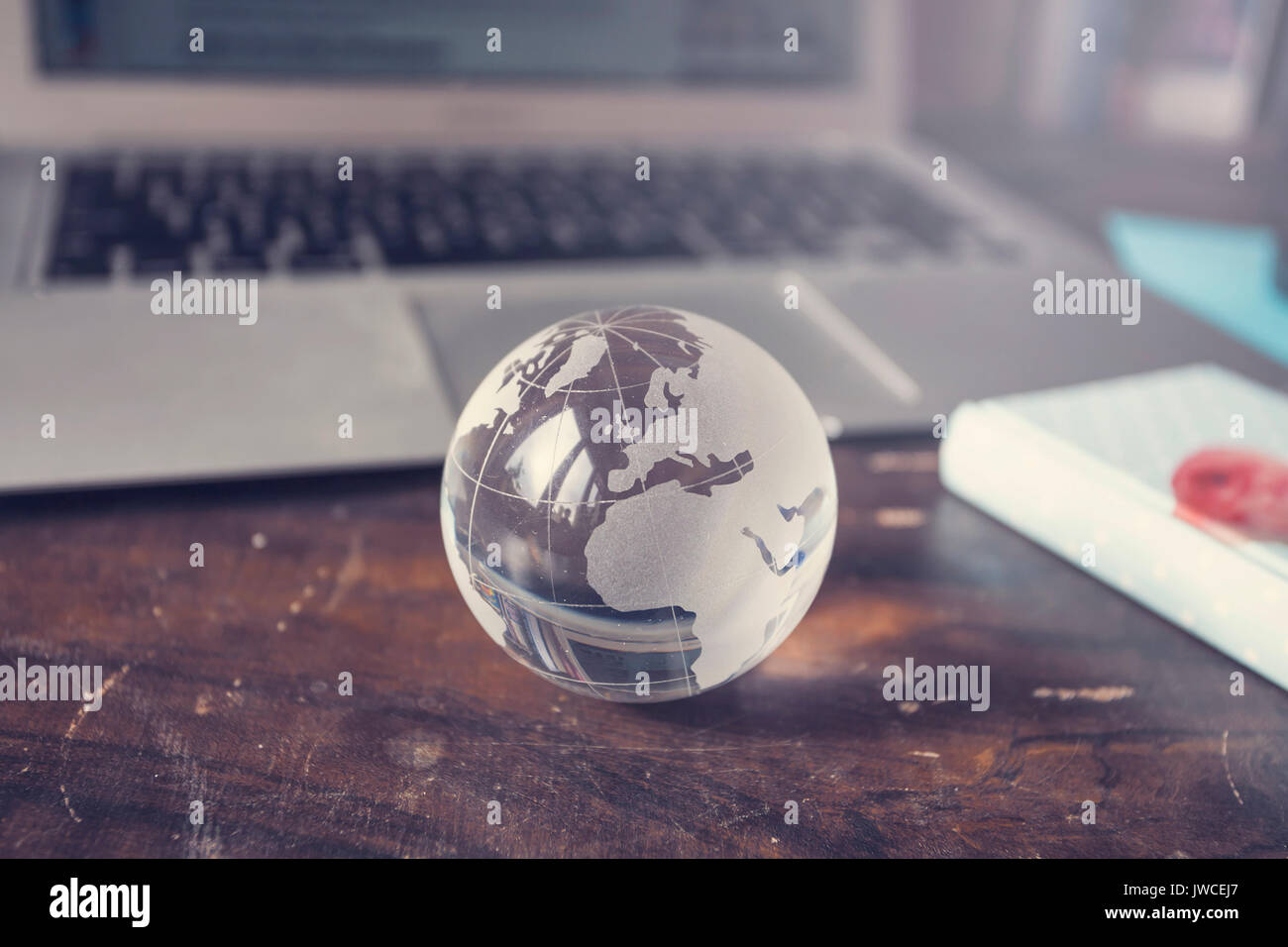 Online freelancer working office table Stock Photo - Alamy