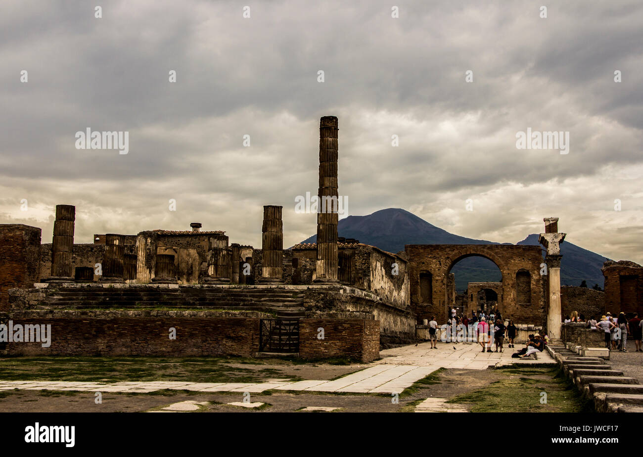 Pompeii city destroyed in 79BC by the eruption of Mount Vesuvius. The ...