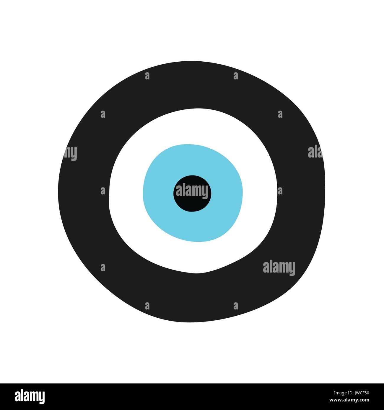 traditional greek evil eye in black and turquoise color Stock Vector ...