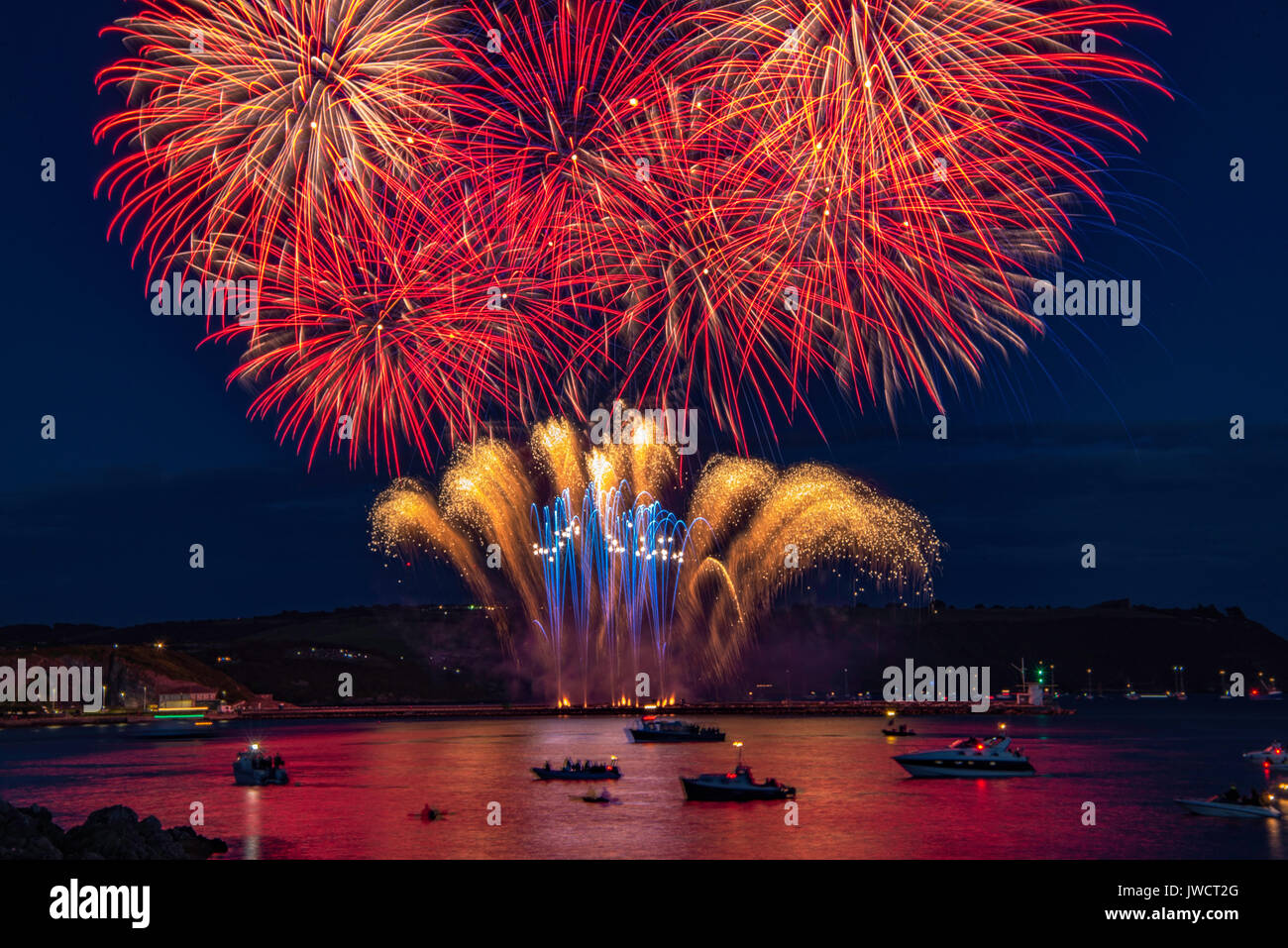 Fireworks on Mountbatten Breakwater Plymouth (UK). Taken during the ...