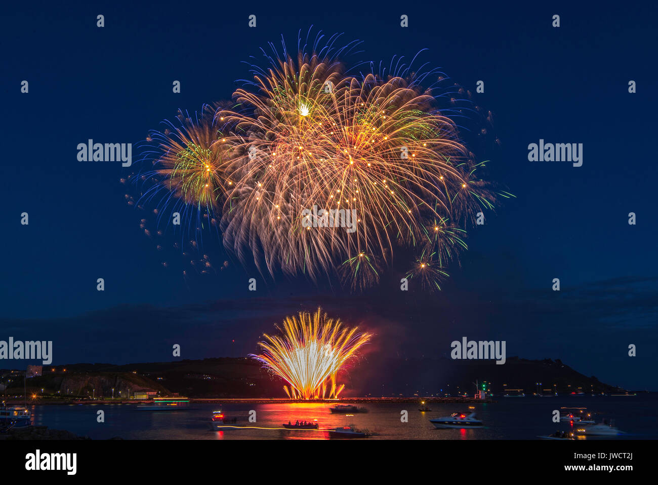 Fireworks on Mountbatten Breakwater Plymouth (UK). Taken during the ...