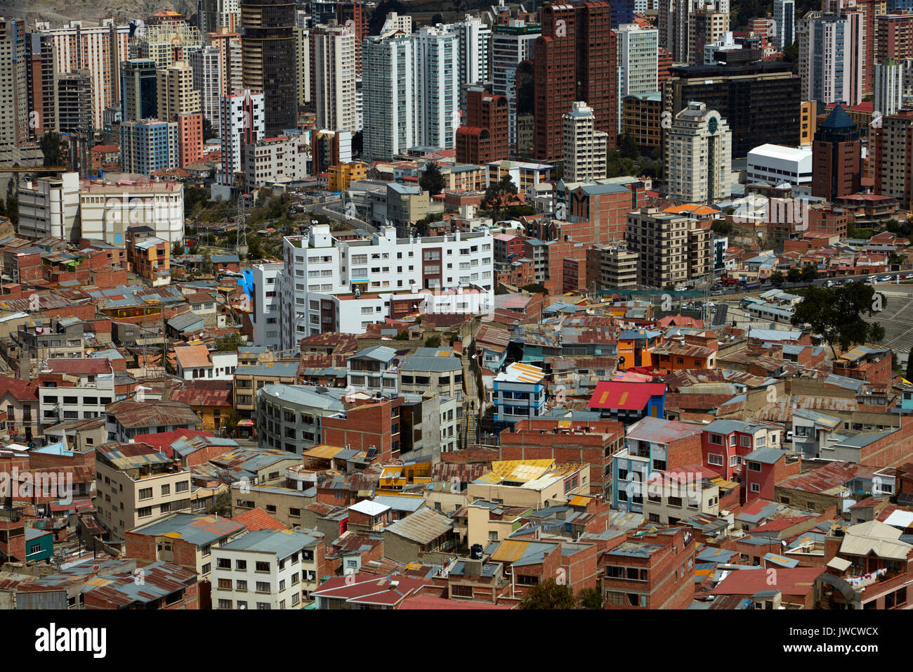 View of Sopocachi District from Mirador Killi Killi, La Paz, Bolivia ...