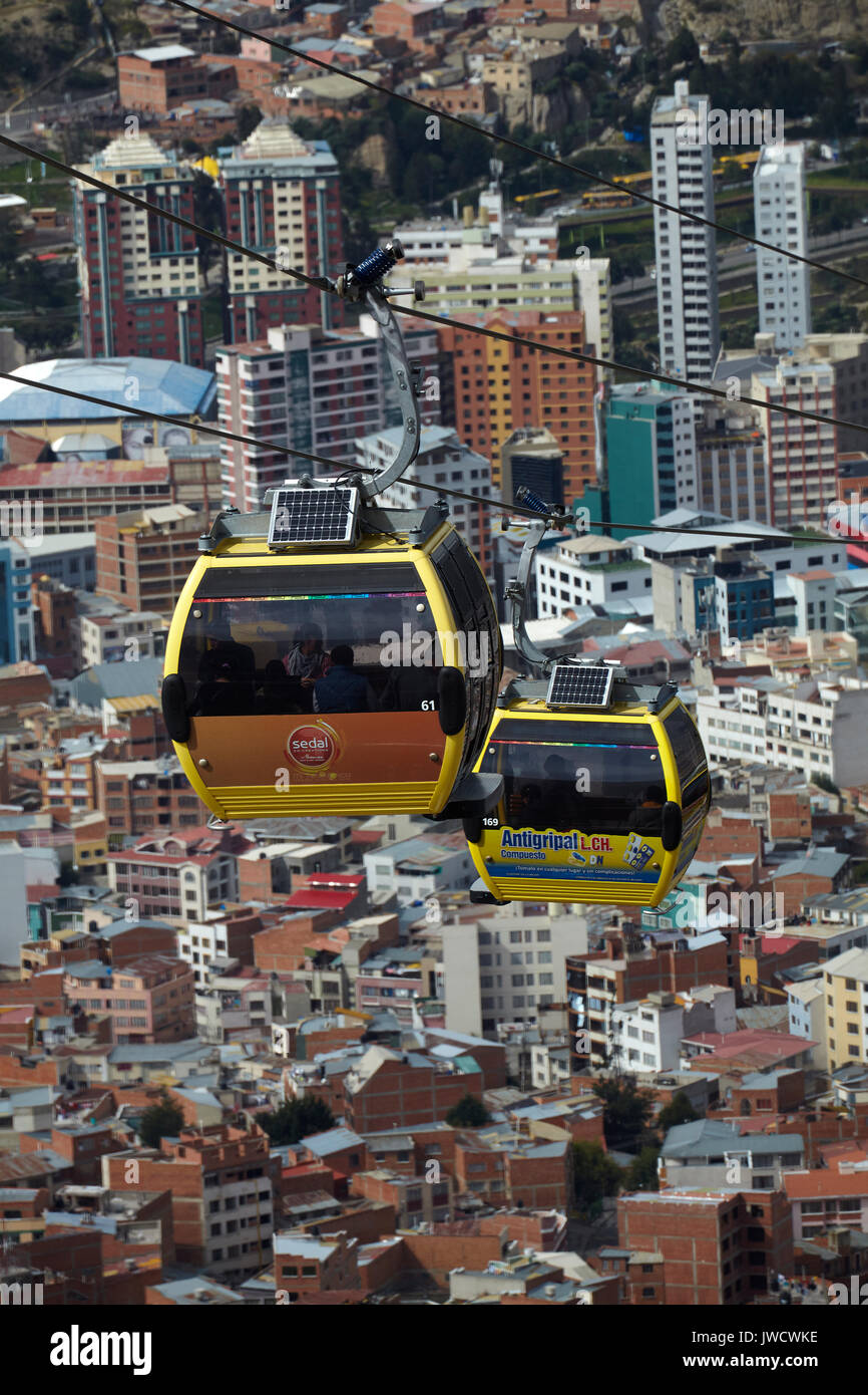 Teleferico cable car network, La Paz, Bolivia, South America Stock ...