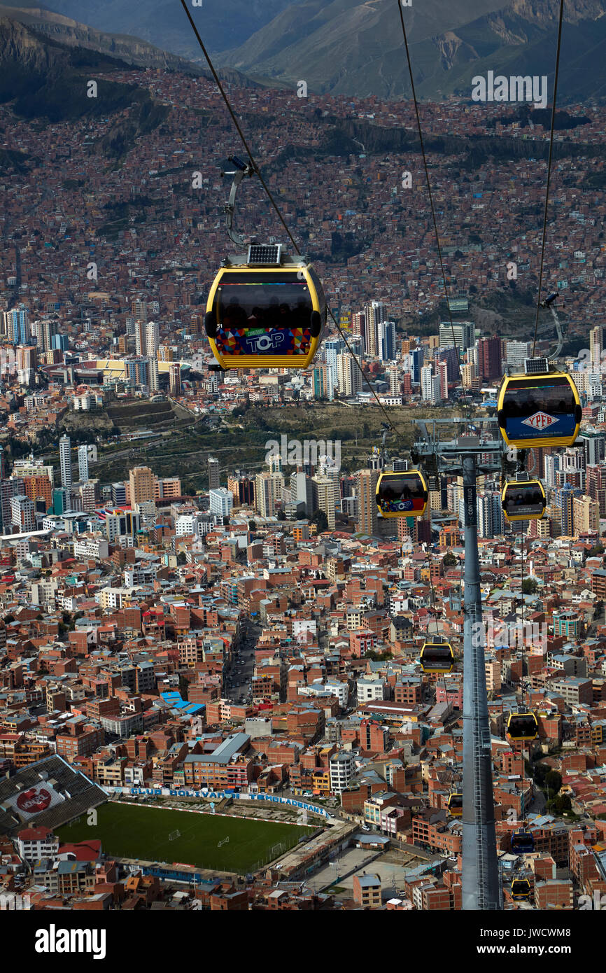 Teleferico cable car network, La Paz, Bolivia, South America Stock ...