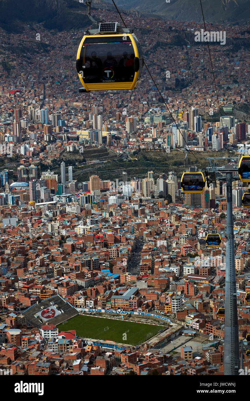 Teleferico cable car network, La Paz, Bolivia, South America Stock ...