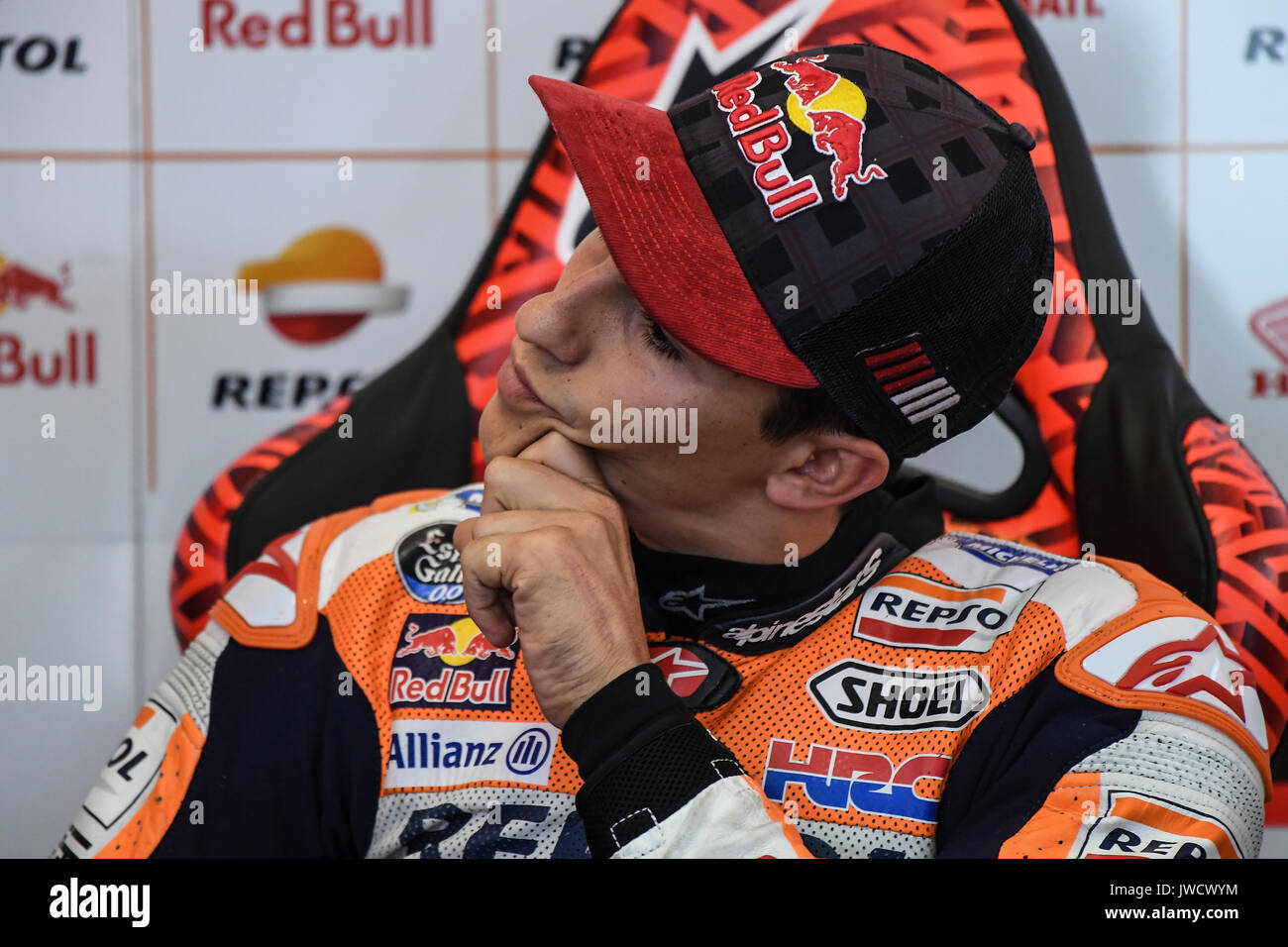Spielberg, Austria. 11th Aug, 2017. Marc Marquez at pit during free ...