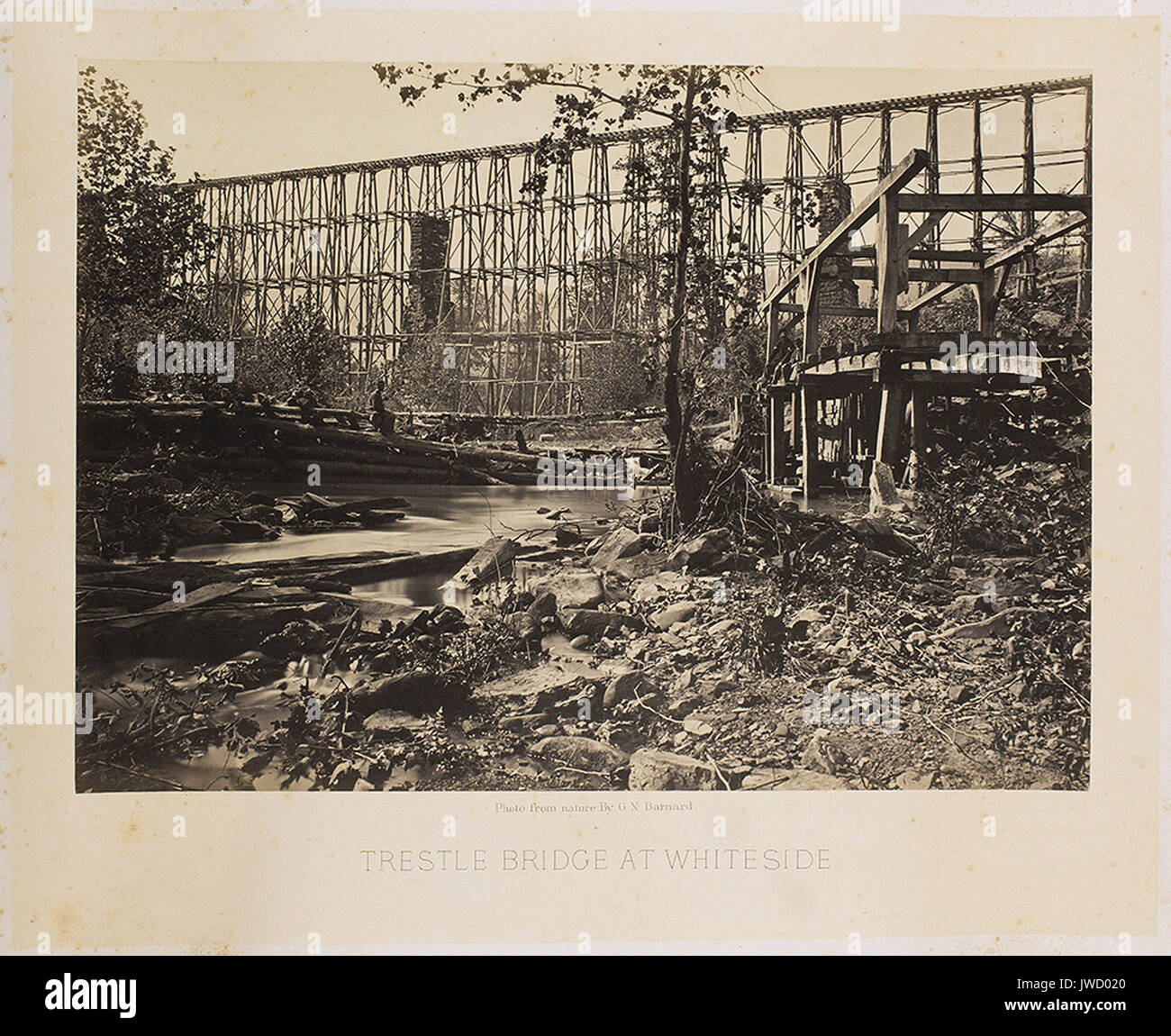 Trestle Bridge at Whiteside - Civil War Photographs Stock Photo - Alamy