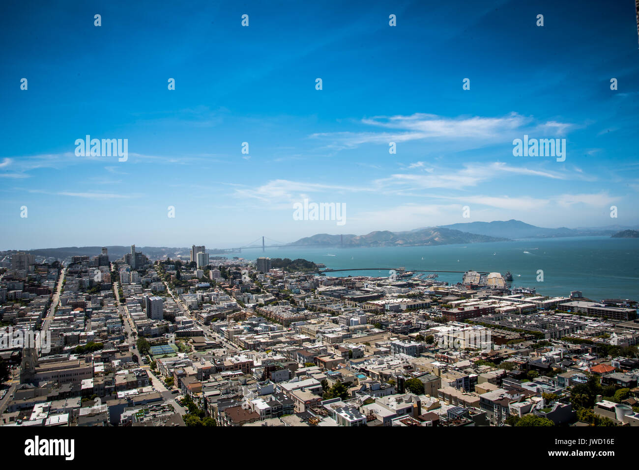 Aerial Landscape View of Bay Stock Photo - Alamy