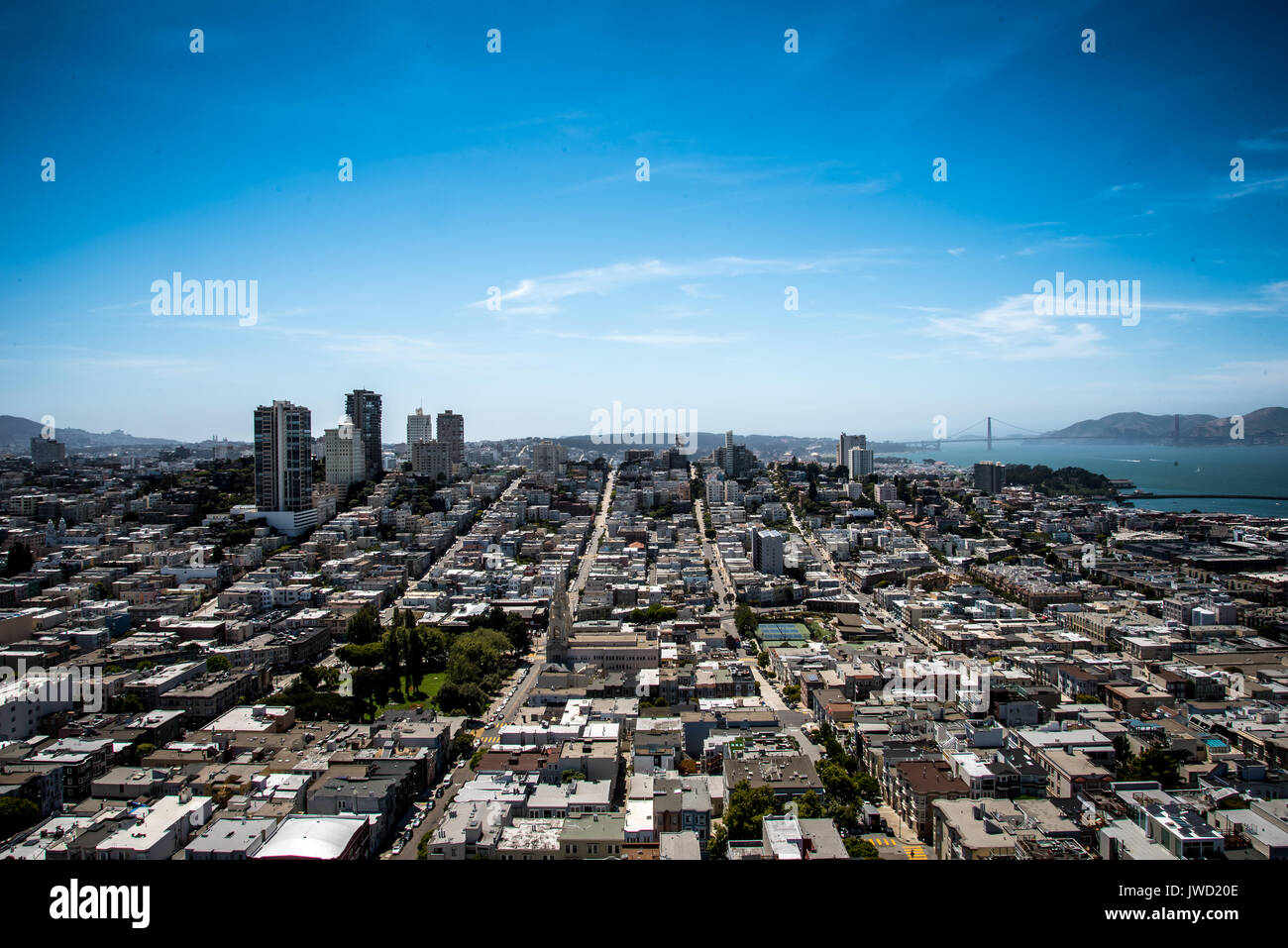 Aerial Landscape View of Bay Stock Photo - Alamy