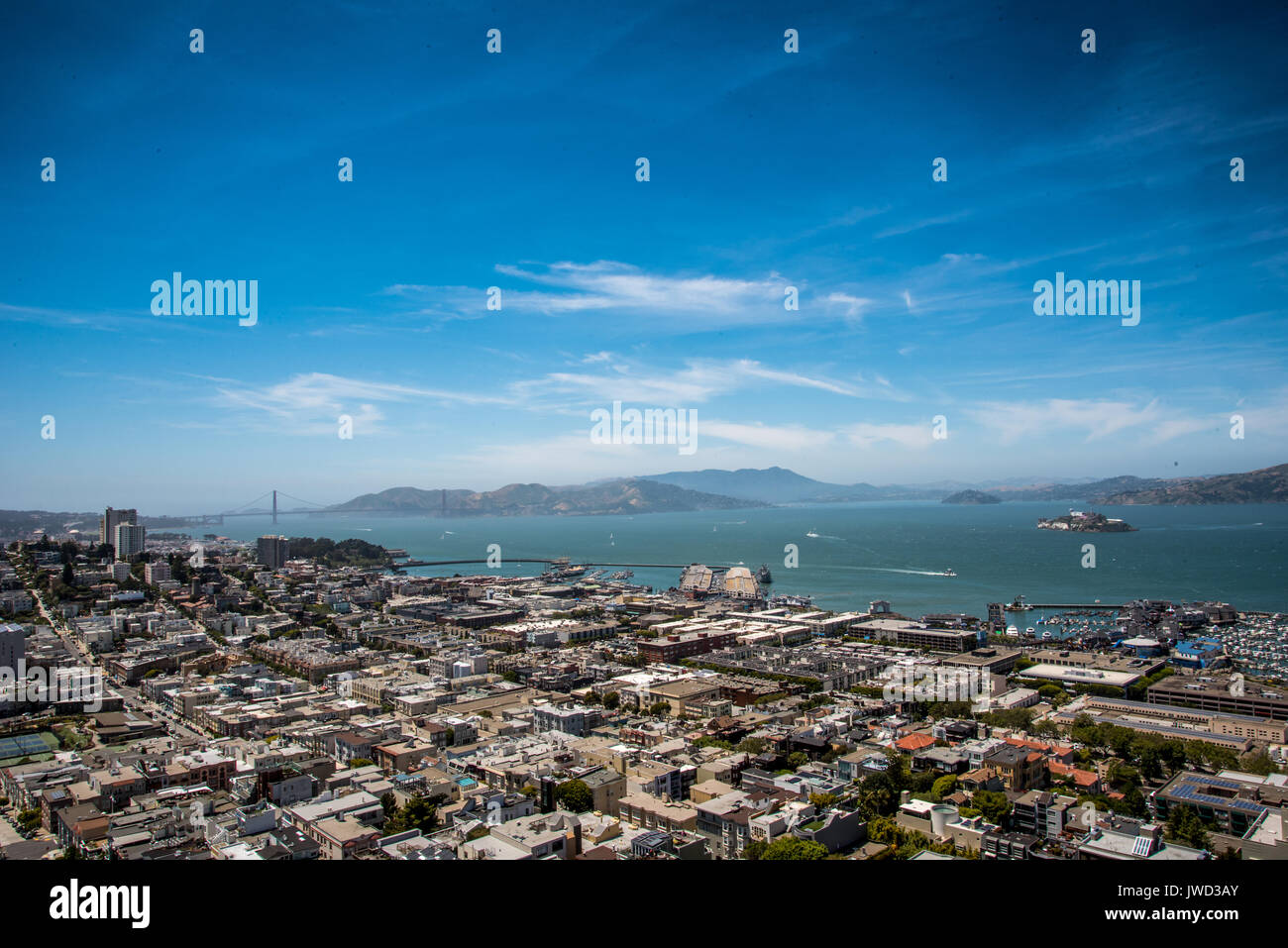 Aerial Landscape View of Bay Stock Photo - Alamy