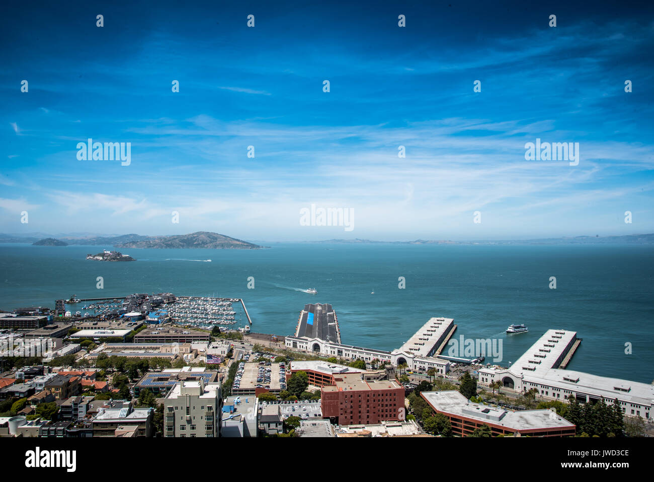 Aerial Landscape View of Bay Stock Photo - Alamy