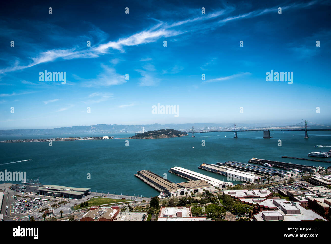 Aerial Landscape View of Bay Stock Photo - Alamy